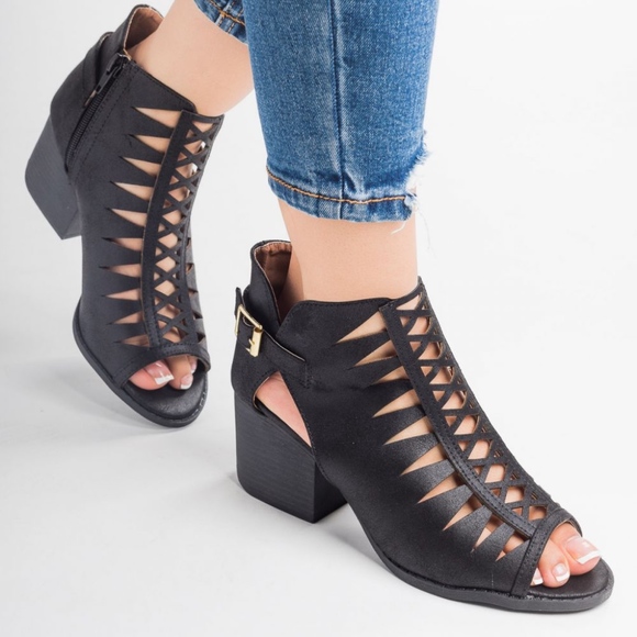 Shoes | Victoria Cut Out Bootie Black | Poshmark